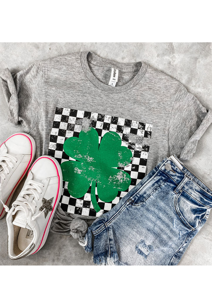 Cheeckered Shamrock Tee in Grey by Chloe vs Tank – Martin's