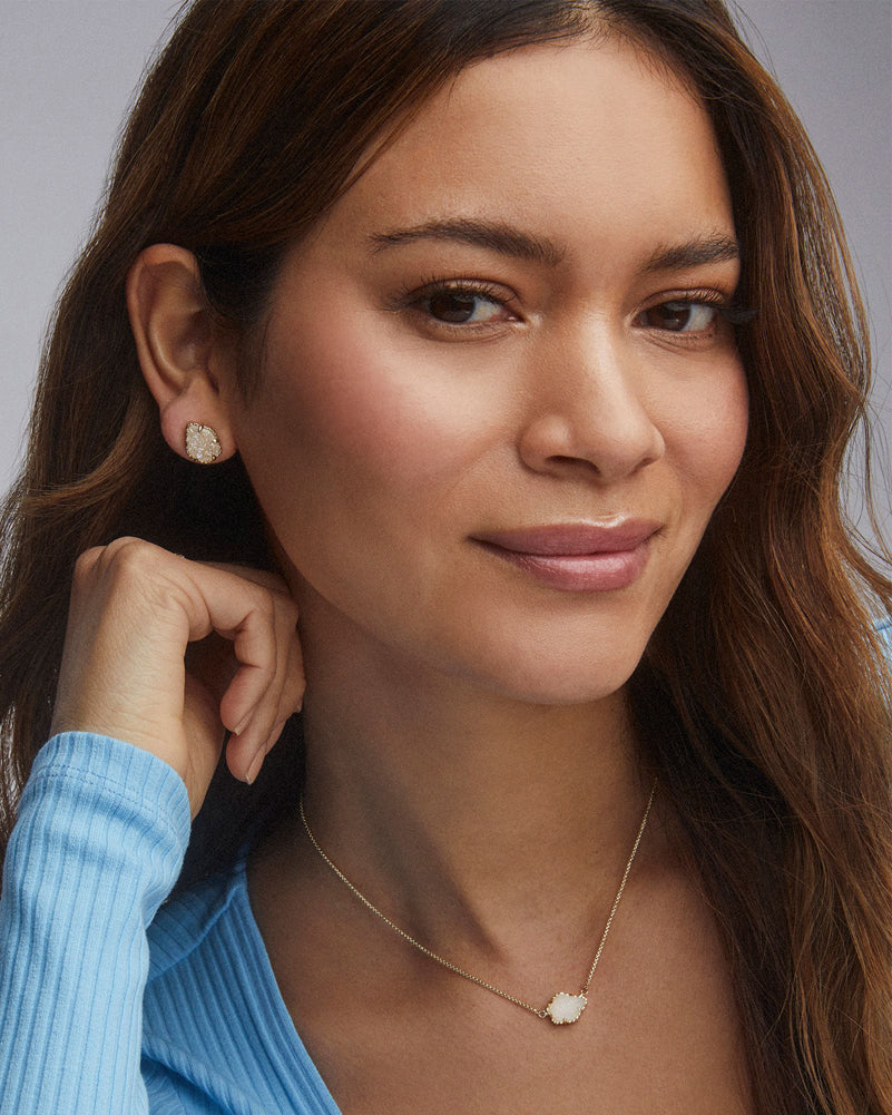 Tess Necklace Rhodium Iridescent Drusy by Kendra Scott Martin s
